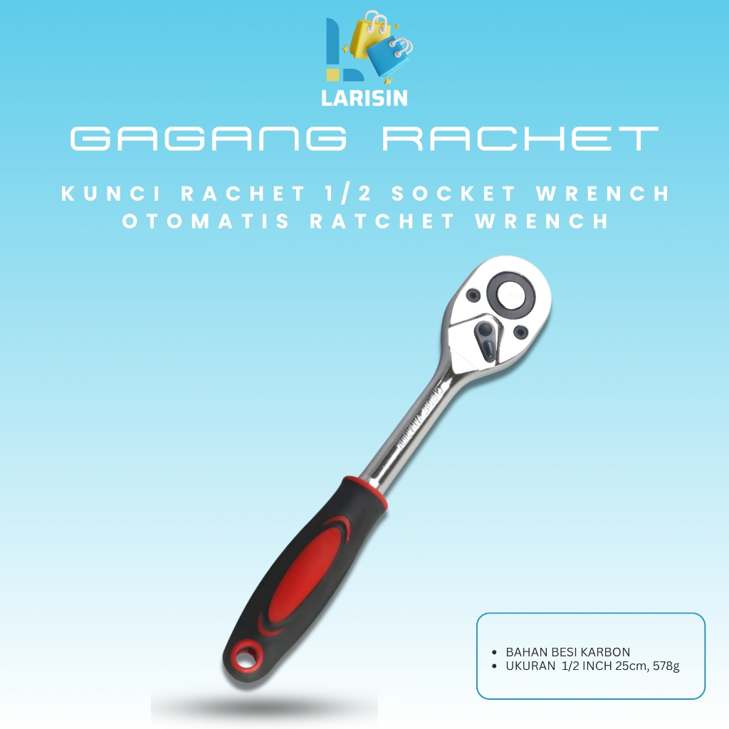 Jual Gagang Ratchet 1/2 inch / Kunci Mata Shock Stang Socket 1/2 inch ...