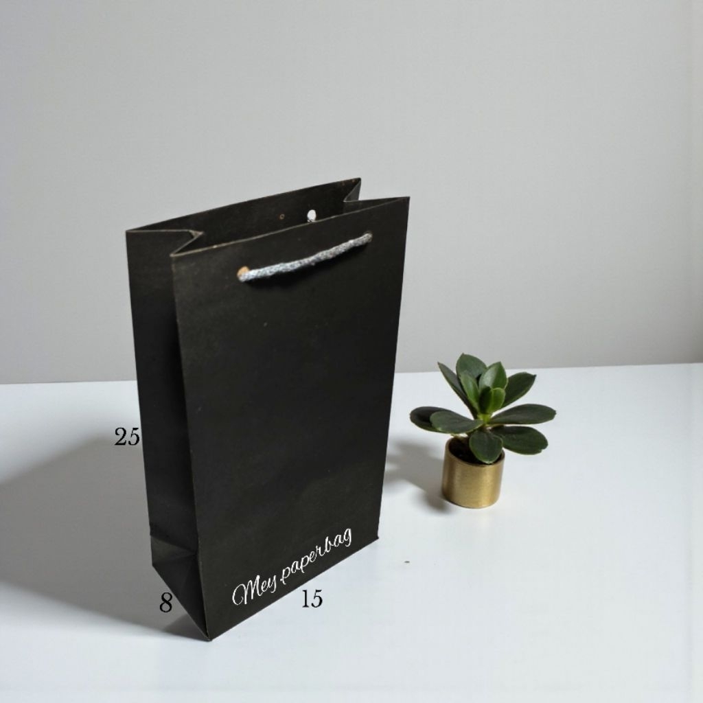 Jual Paper Bag Hitam Polos Uk 15x8x25 | Shopee Indonesia
