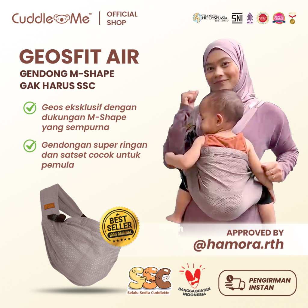 Jual Gendongan Instan GeosFit Air Solid CuddleMe Untuk Bayi Newborn - 2 ...