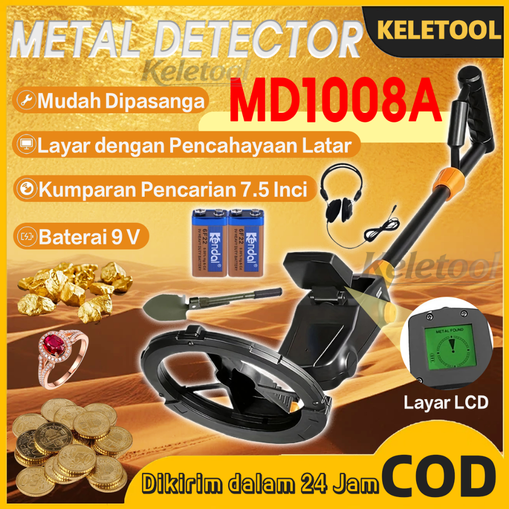 Jual Metal Detector MD1008A Emas Detektor Logam Pencari Emas Logam ...