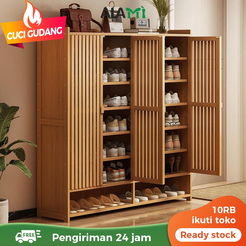 Jual Alami Rak Sepatu Bambu Multilapis Modern 2025 | Lemari Penyimpanan ...