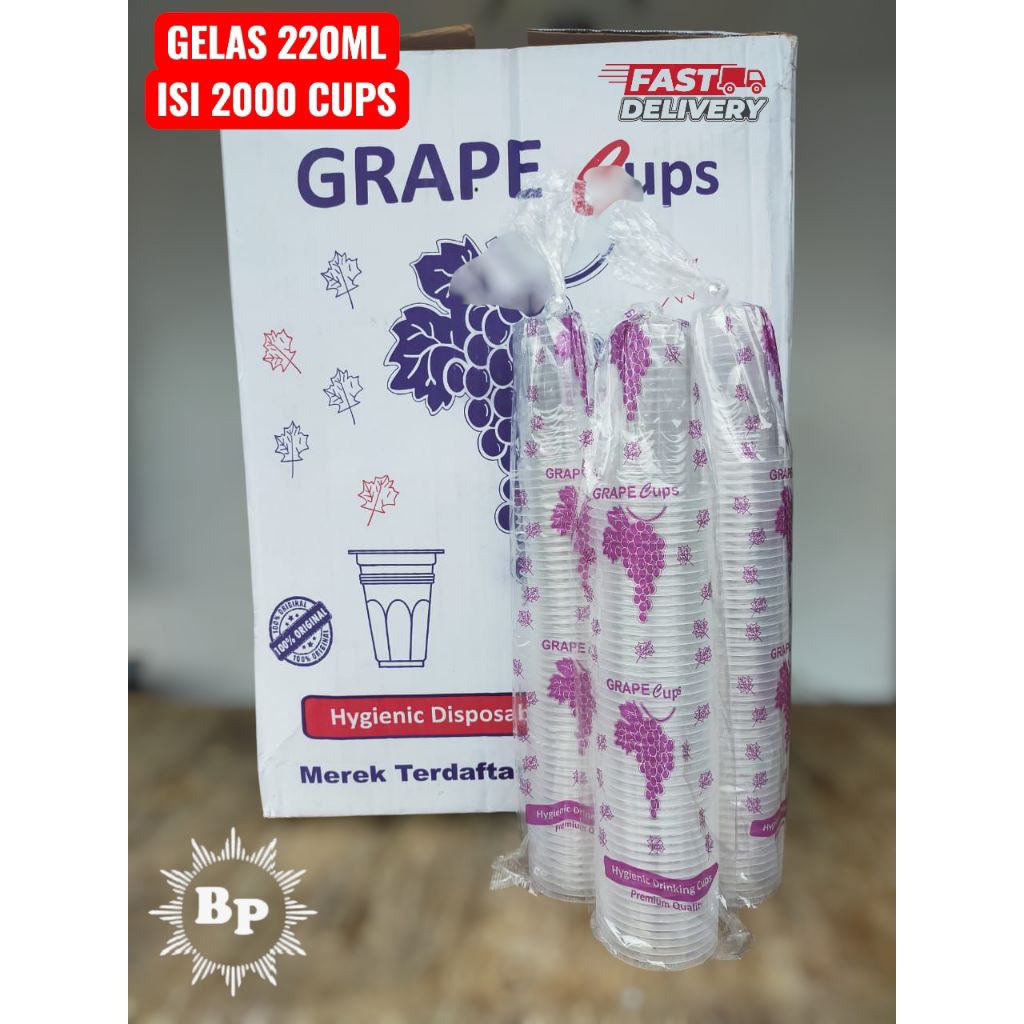 Jual GRAPE/ANGGUR Gelas Plastik 220ml Isi 2000 Cups (SPX/GOSEND INSTANT ...