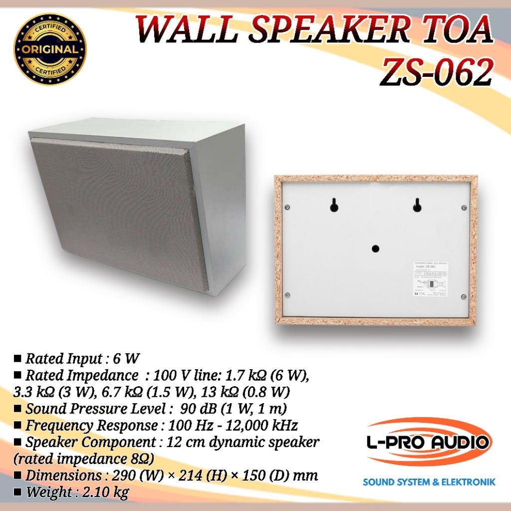 Jual Wall speaker TOA ZS-062 Original TOA harga per unit | Shopee Indonesia