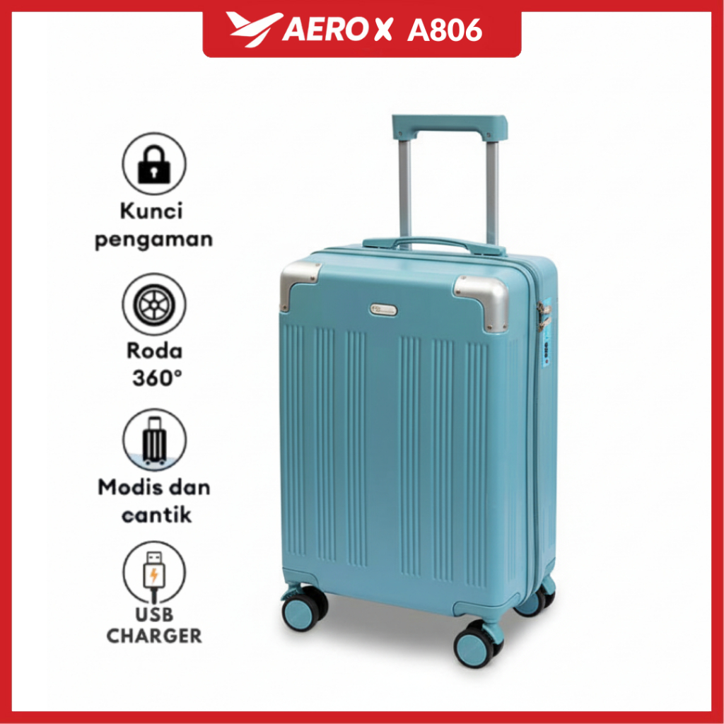 Jual Aeroclass Koper Kabin Bagasi 20 24 28 Inch Ringan– Stand Cup, USB ...