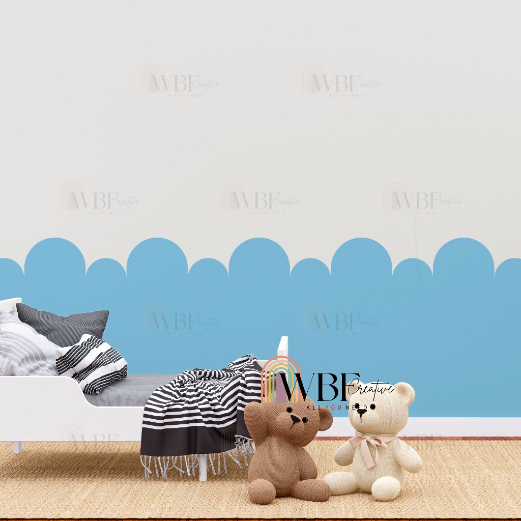 Jual WALLPAPER DINDING CUSTOM/ STIKER WALLPAPER PAGAR AWAN / STIKER ...