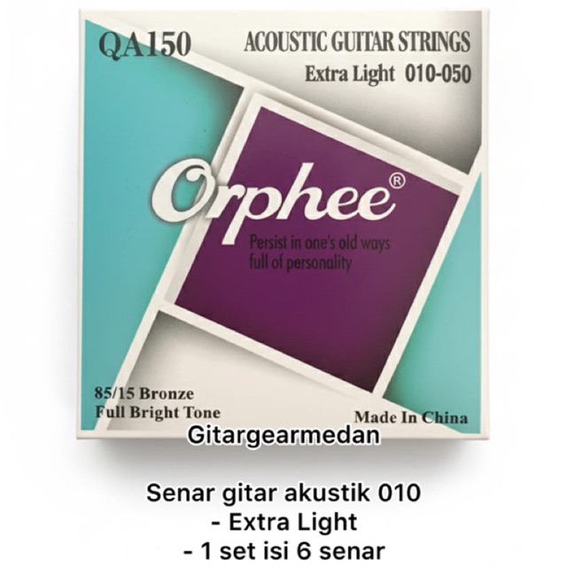Jual TALI SENAR GITAR AKUSTIK ORPHEE QA150 1 SET UKURAN 0 10 ORIGINAL ...