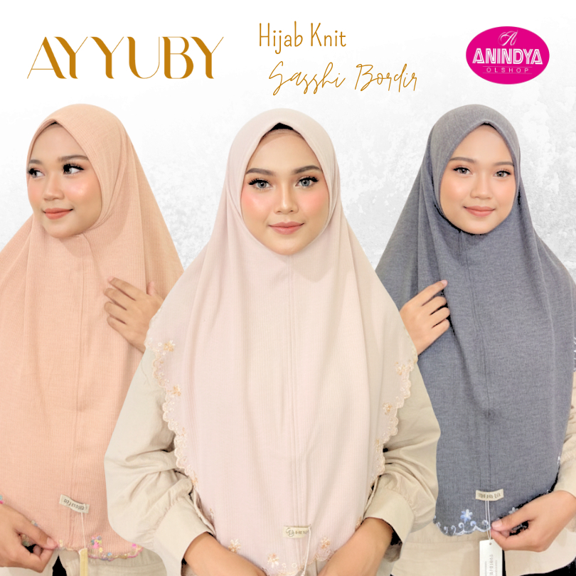 Jual Anindya - Ayyuby Hijab Instan Sashi Bordir Tepi Knit Premium Bergo ...