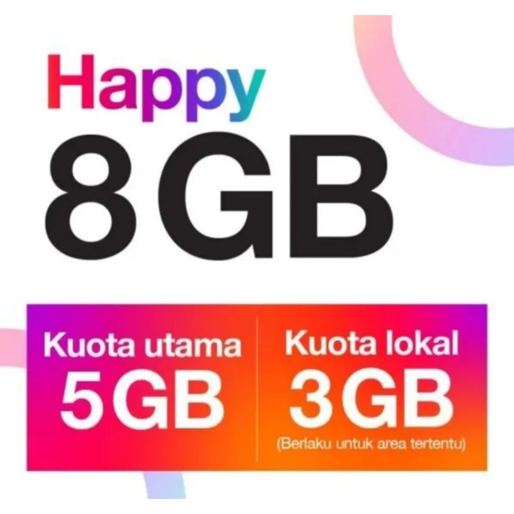Jual Kartu Perdana Internet THREE Happy 8Gb | 3Gb Full Kuota -- Bali ...