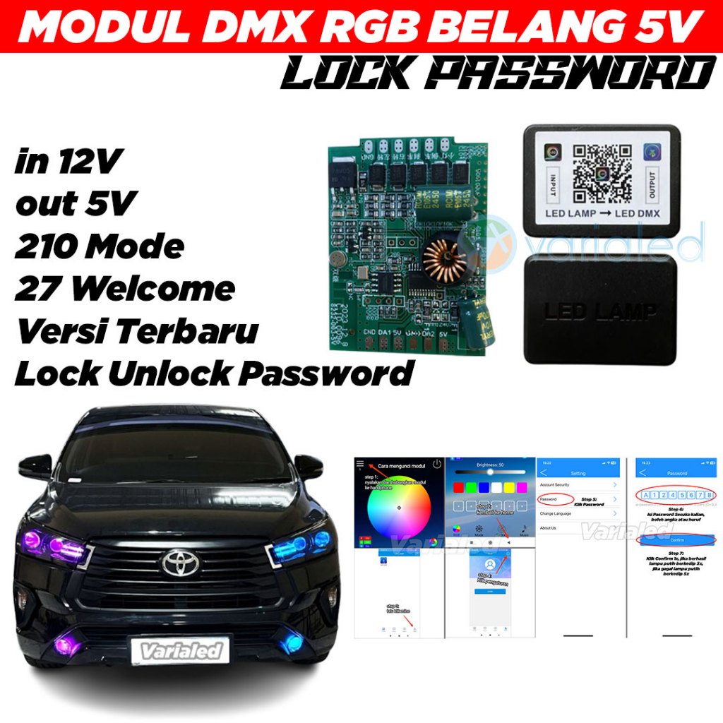 Jual Modul DMX Belang RGB Matrix 5V Password V4 devil alis control ...