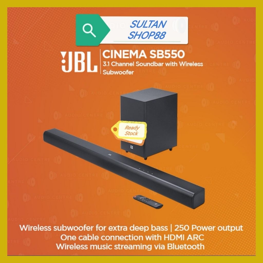 Jual JBL SOUNDBAR CINEMA SB550 WIRELESS SUBWOOFER 3.1 CH DOLBY AUDIO ...
