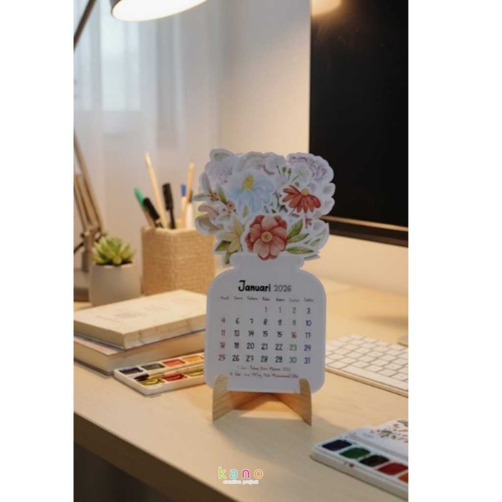 Jual Kalender Meja Estetik 2026, Kalender Motif Bunga Murah dan Kokoh ...