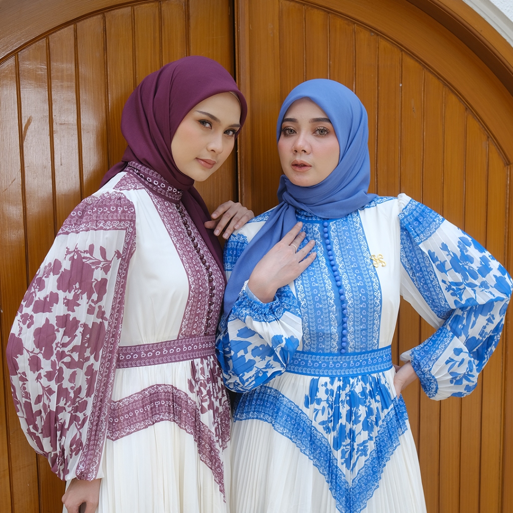 Jual SHADES FLORA SET DRESS | Premium Chiffon Gamis Flower Motif ...