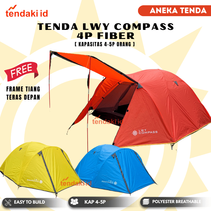 Jual Tenda Camping Gunung Dome Compass LWY Waterproof Double Layer 4-5P ...