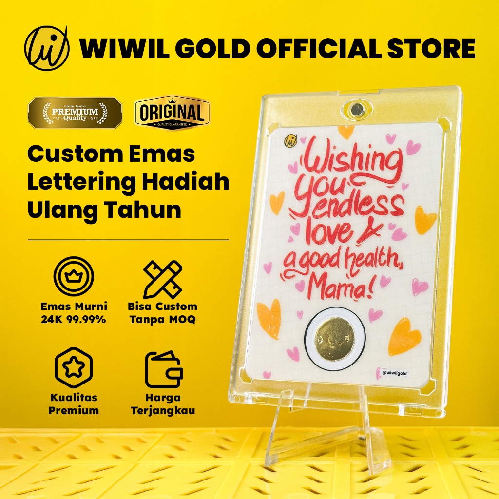 Jual WIWIL GOLD 0,1 & 0,5 gram Souvenir Emas Ulang Tahun Custom Tulisan ...