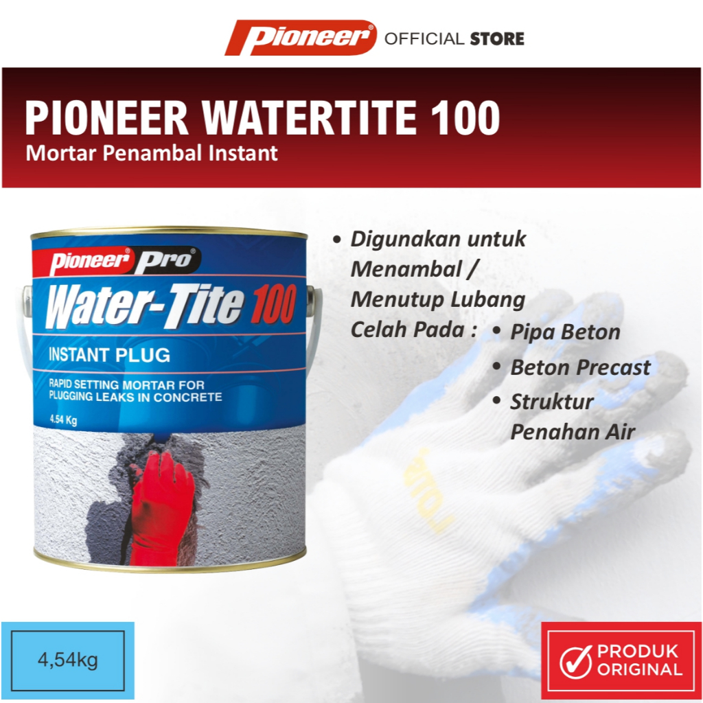 Jual PIONEER - Water Tite 100 4,5kg - Mortar Penambal | Shopee Indonesia