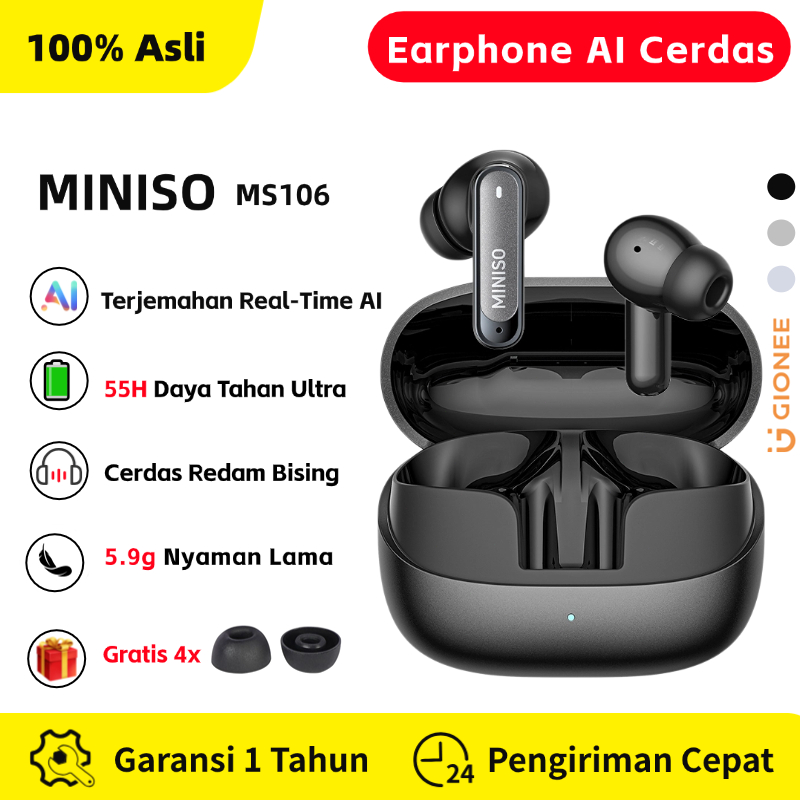 Jual MINISO MS106 TWS AI Translator Earbuds – Real-Time Auto ...