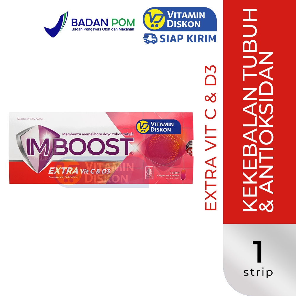 Jual IMBOOST EXTRA VIT C & D3 1 STRIP - ISI 8 TABLET | Imunitas Tubuh ...