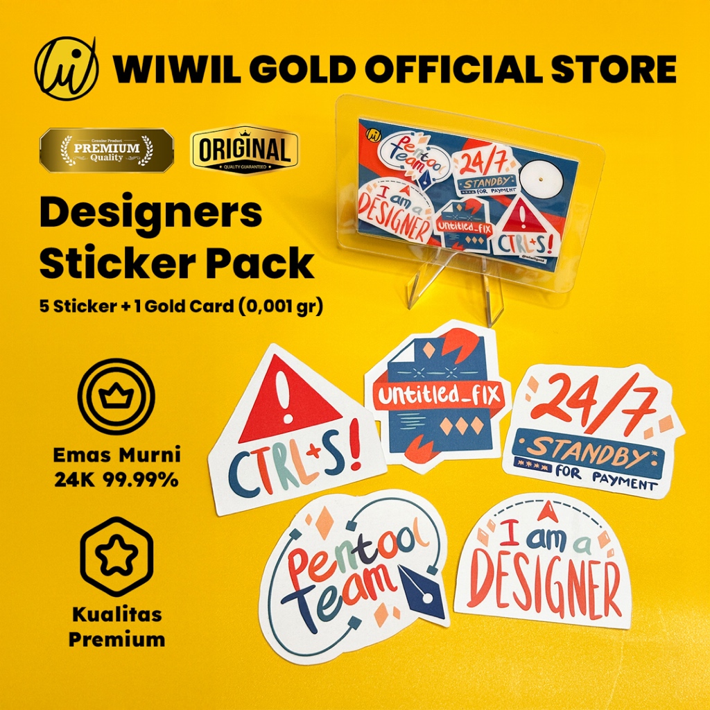 Jual WIWIL GOLD Designers Sticker Pack Laminasi Doff | Shopee Indonesia