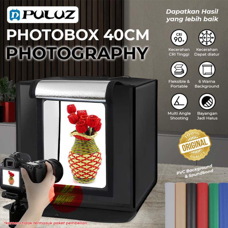 Jual PULUZ Fotobox 40cm 64 LED Light 40 cm 64LED Portable PhotoBox ...