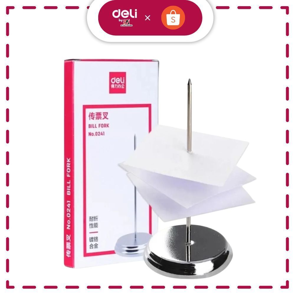 Jual Deli 0241 Bill Fork 14cm Tempat Penjepit Nota Struk Meja Kasir ...