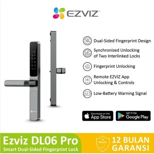 Jual EZVIZ DL06 PRO SMART DOOR HOME SECURITY DUAL SIDED FINGERPRINT ...