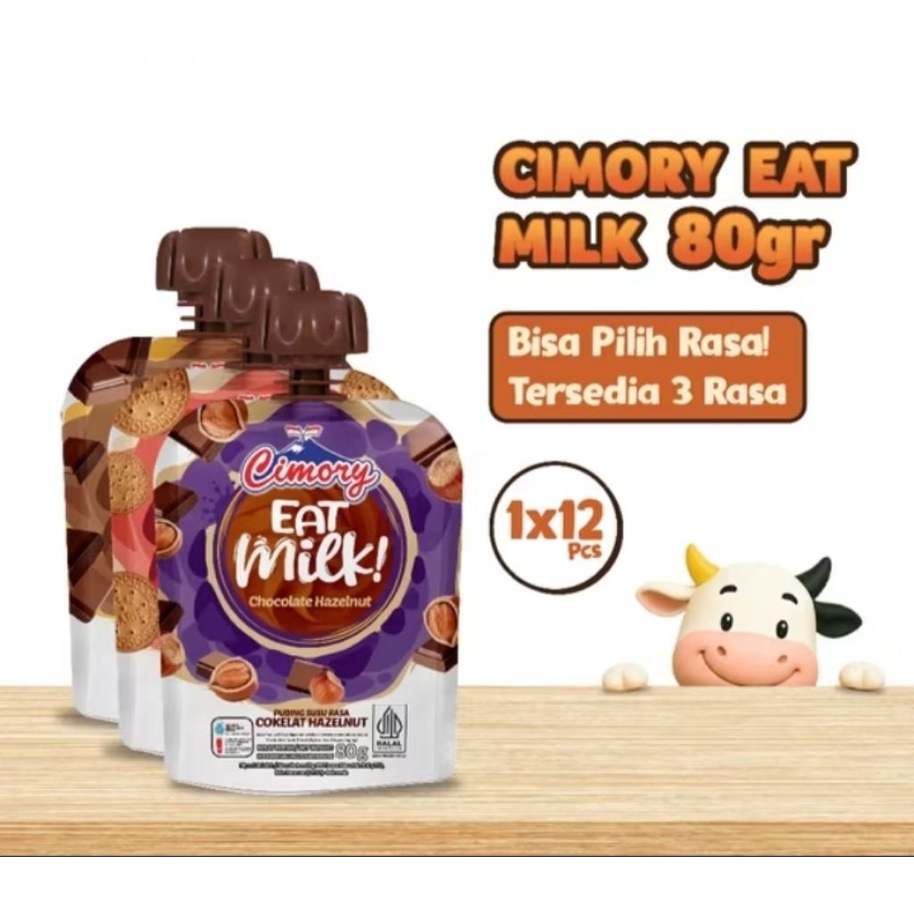 Jual Cimory Eat Milk Susu Puding 80 gram isi 12 pcs | Shopee Indonesia