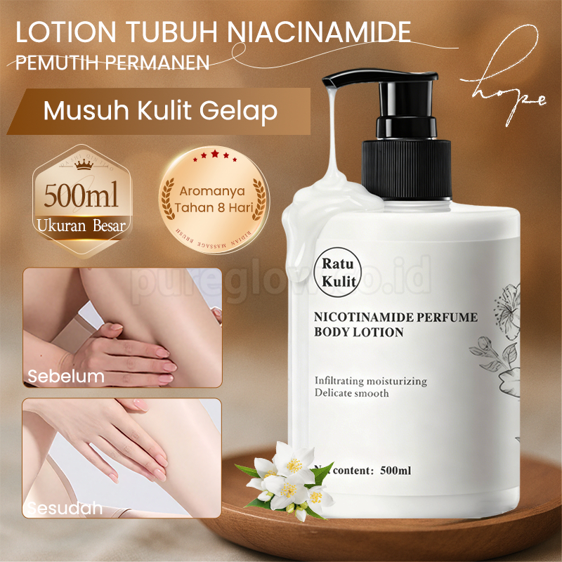 Jual Ratu Kulit Body Lotion Pemutih Permanen Niacinamide 500ml ...