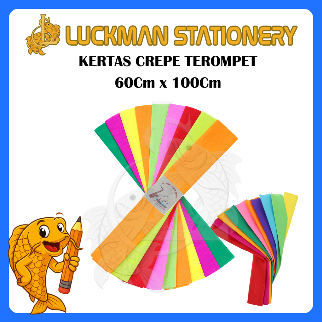 Jual KERTAS CREPE TEROMPET 1 LEMBAR 60x100CM WARNA WARNI / KERTAS KREP ...