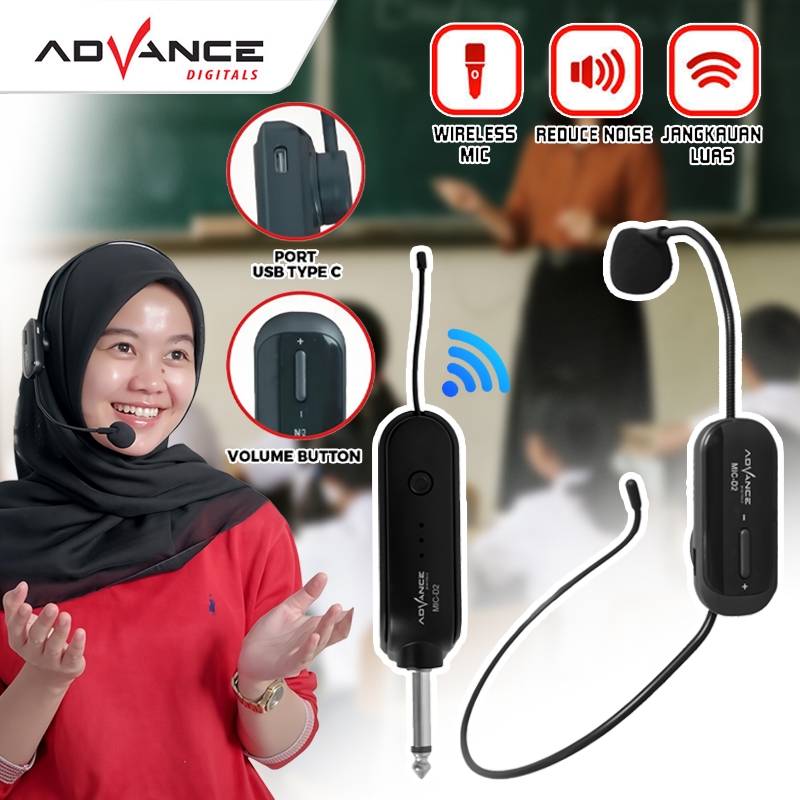 Jual Advance Wireless Mic Clip On MIC-D2 advance Mic Bando Microphone ...