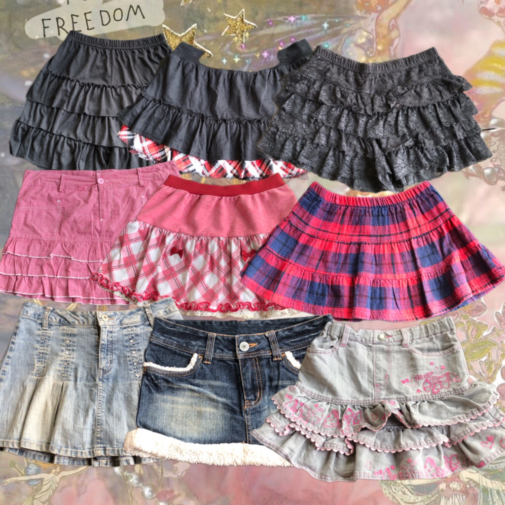 Jual Rok coquette, rok tartan, rok y2k, rok shoujou girl, rok vintage ...