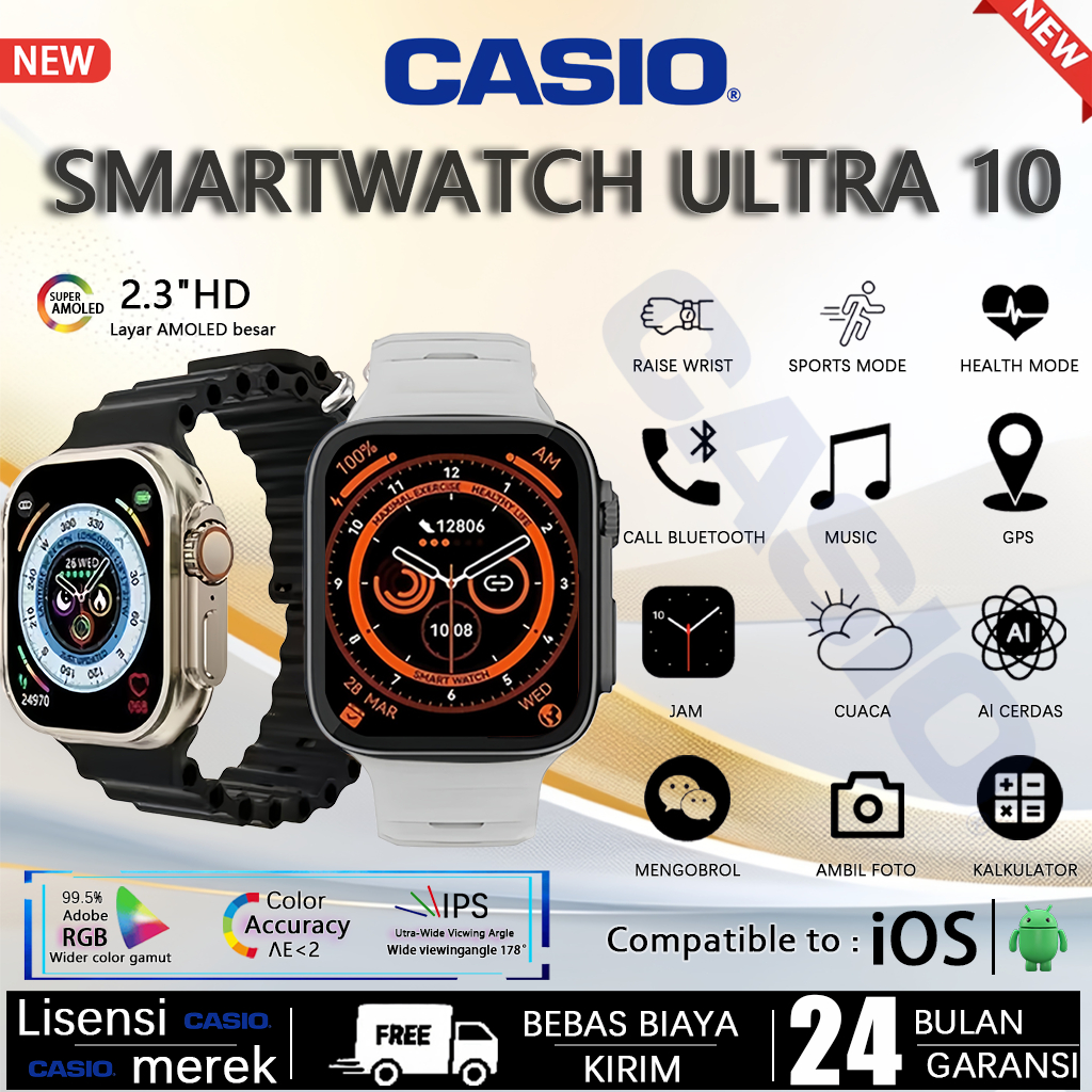 Jual [100% Asli Garansi 24 Bulan][2025NEW][COD]CASIO SmartWatch 10 ...