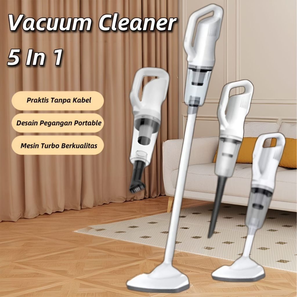 Jual Vacuum Cleaner Penyedot Debu 5 In 1 / Vakum Cordless Tanpa Kabel ...