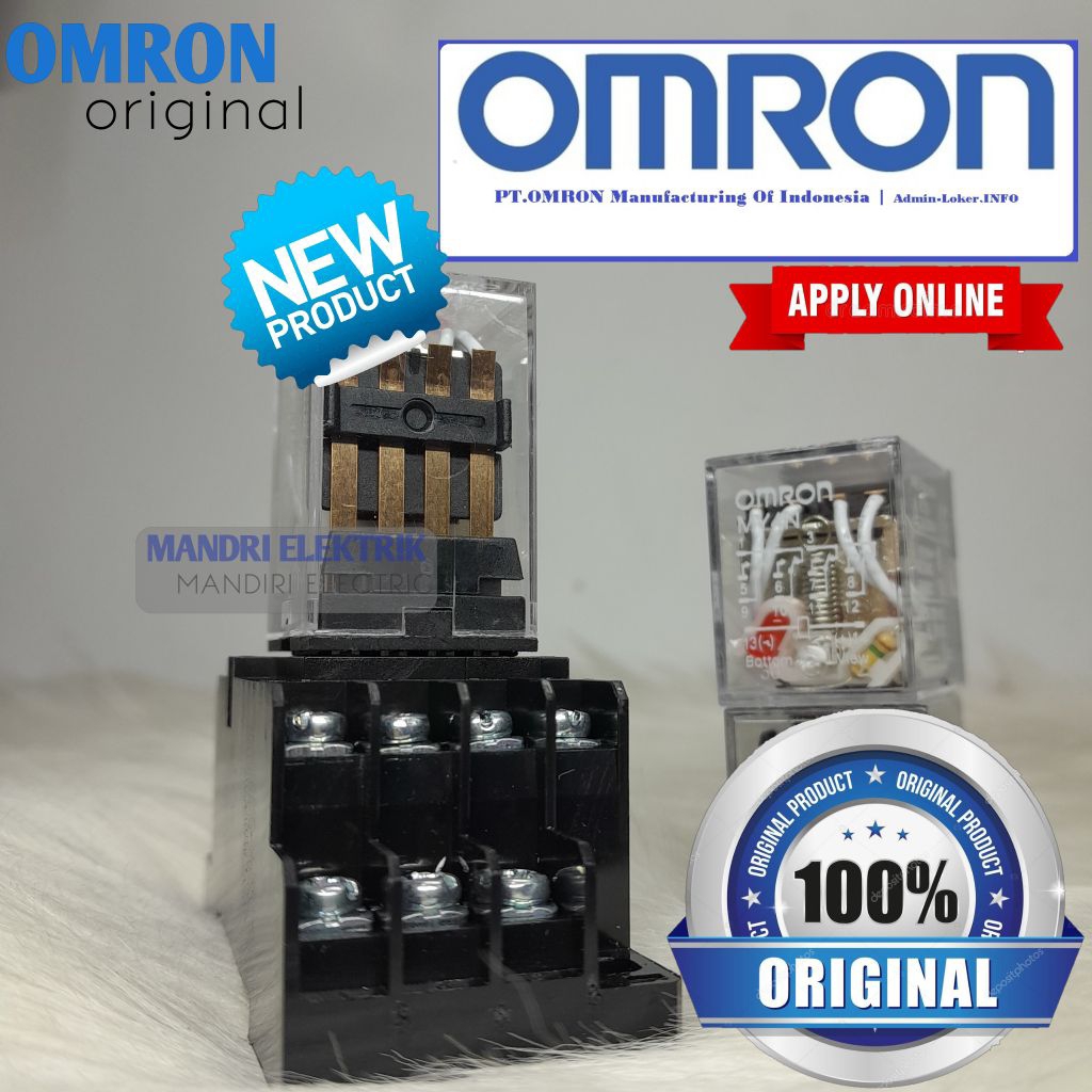 Jual relay my4n my4 12vdc 5ampere 14pin omron original set socket ...
