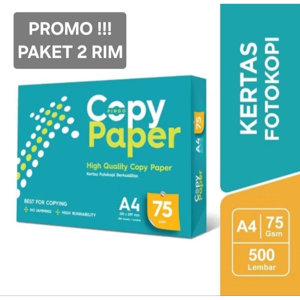 Jual 2 Rim Kertas HVS 75 gr Kertas A4 Copy Paper | Shopee Indonesia