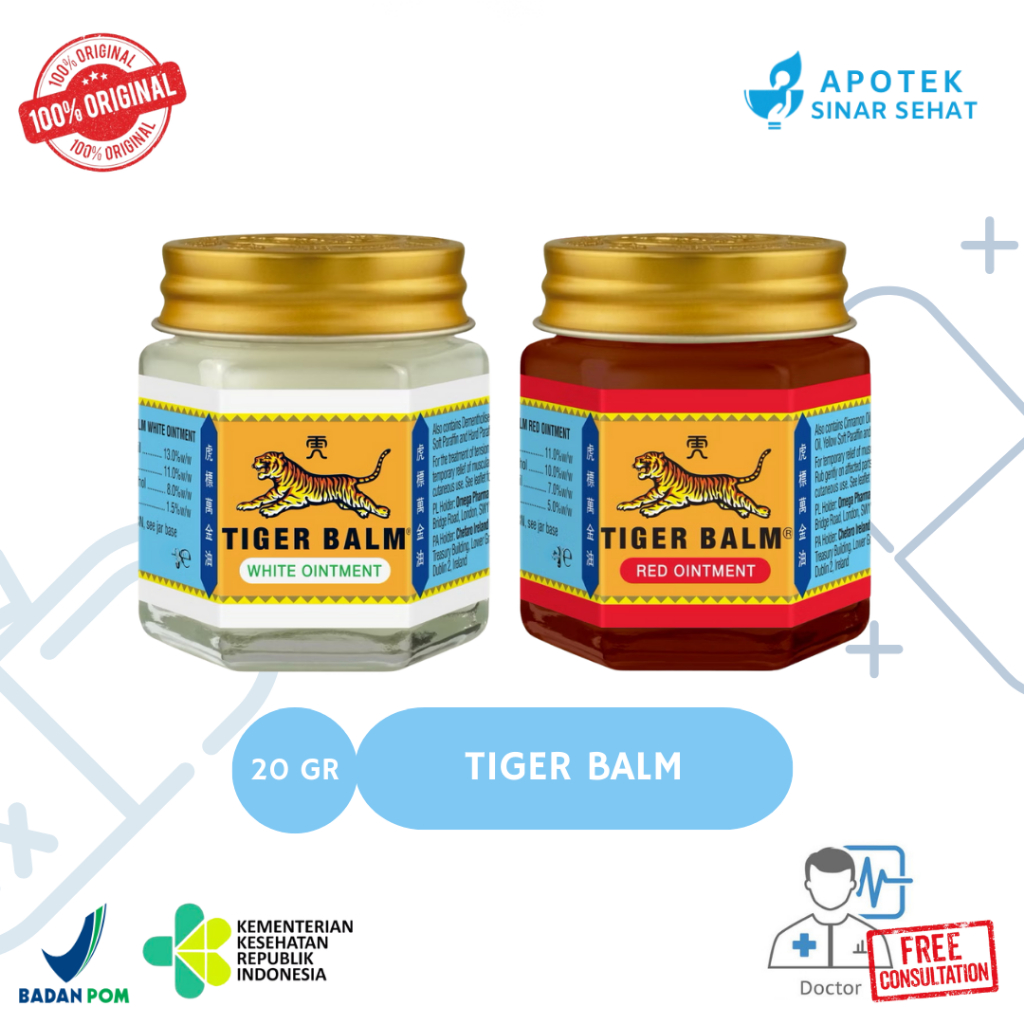 Jual Tiger Balm Balsem Merah & Putih 20gr - Berat 20 Gram - Produk Asli ...