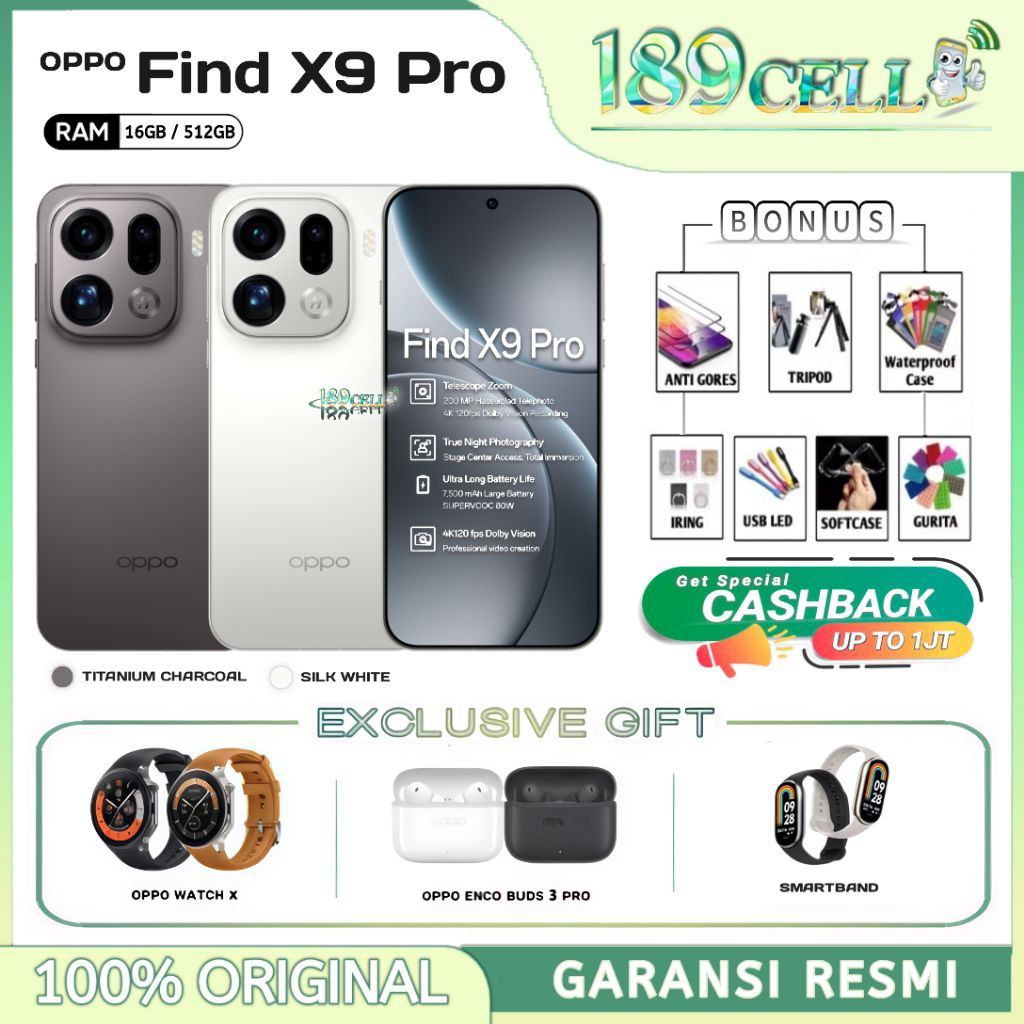 Jual OPPO Find X9 Pro 5G [16/512GB] - 200MP Periskop Camera, 120x zoom ...