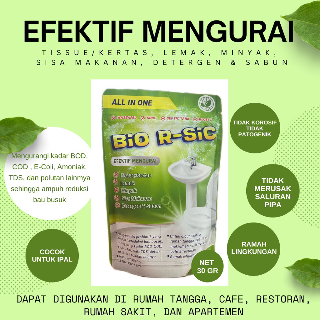 Jual BioRSic 30 gr Bakteri Pengurai Limbah toilet wc wastafel anti bau ...