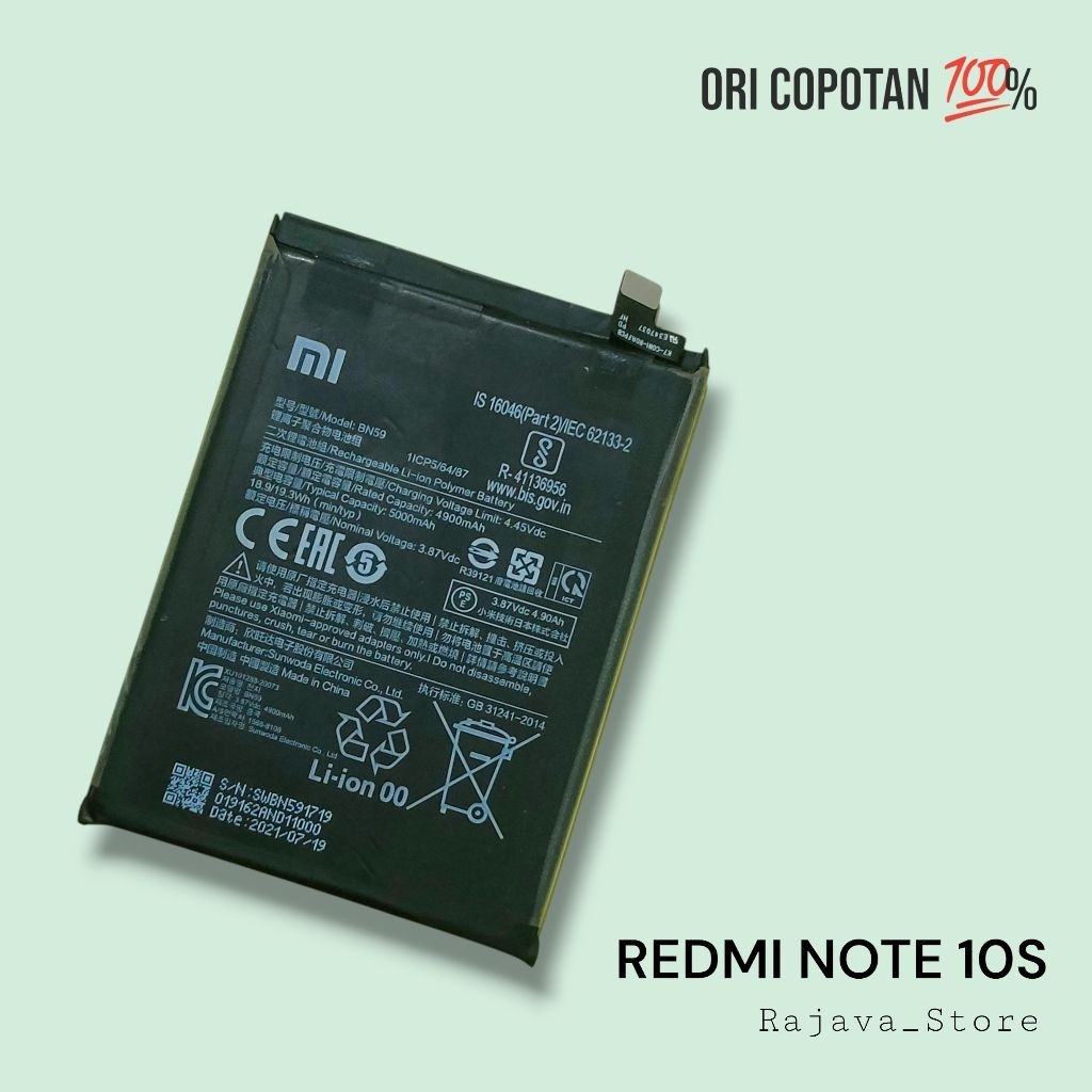 Jual Baterai batre batrai redmi note 10s ori original cabutan copotan ...