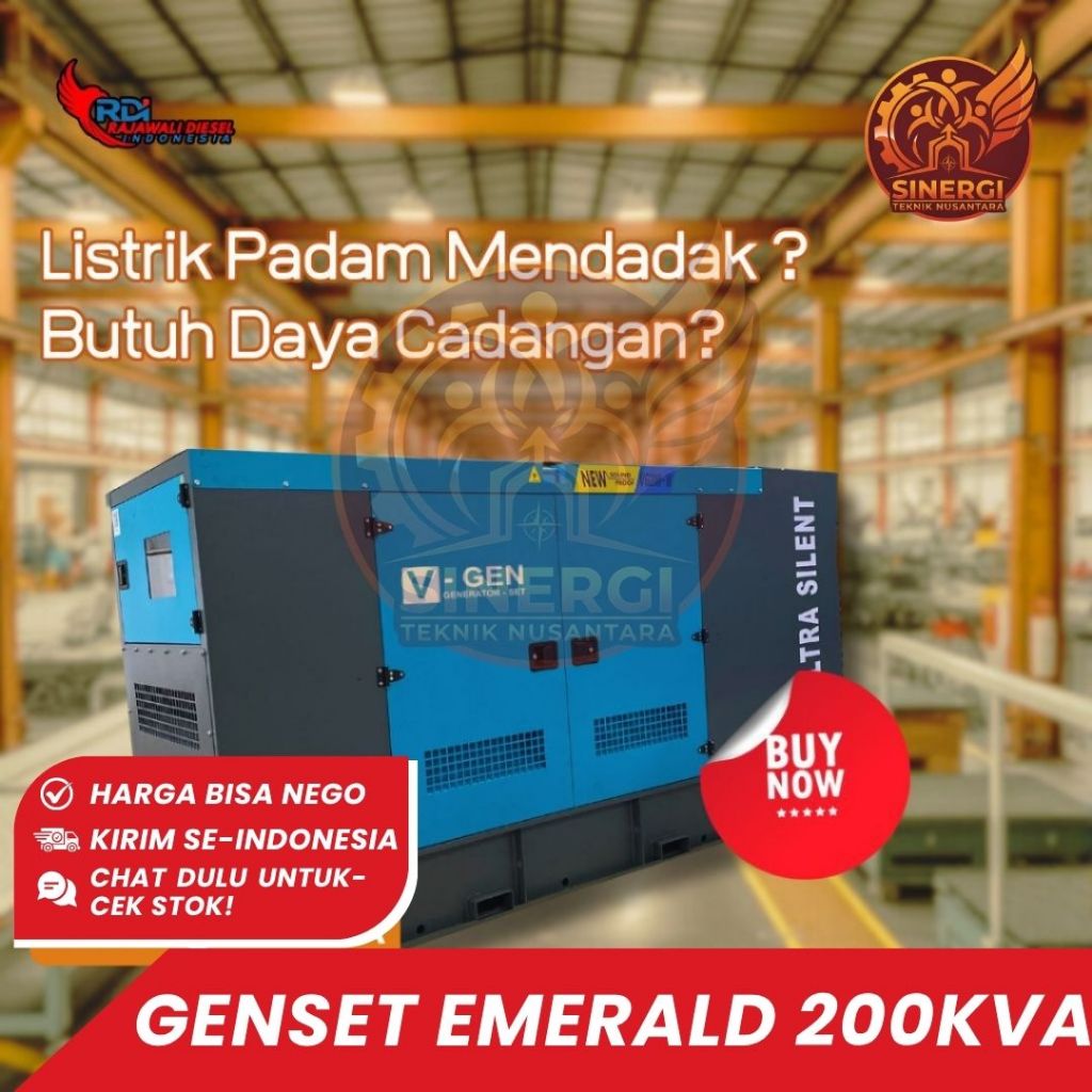 Jual Genset EMERALD Diesel 200 kVA | Silent Type | 3 Phase 380V | Harga ...