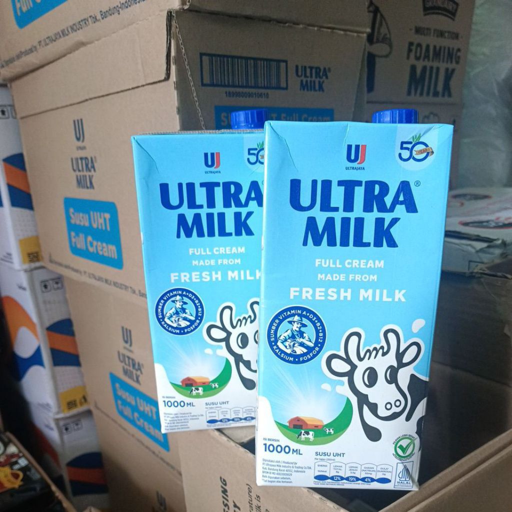 Jual Ultra Milk Fresh Milk 1000 ML Full Cream 12 X 1 Dus | Shopee Indonesia