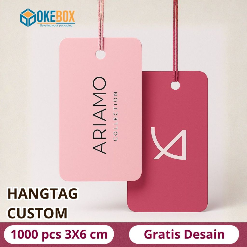 Jual 1000 pcs Hangtag tag handtag label baju custom nama harga jualan ...