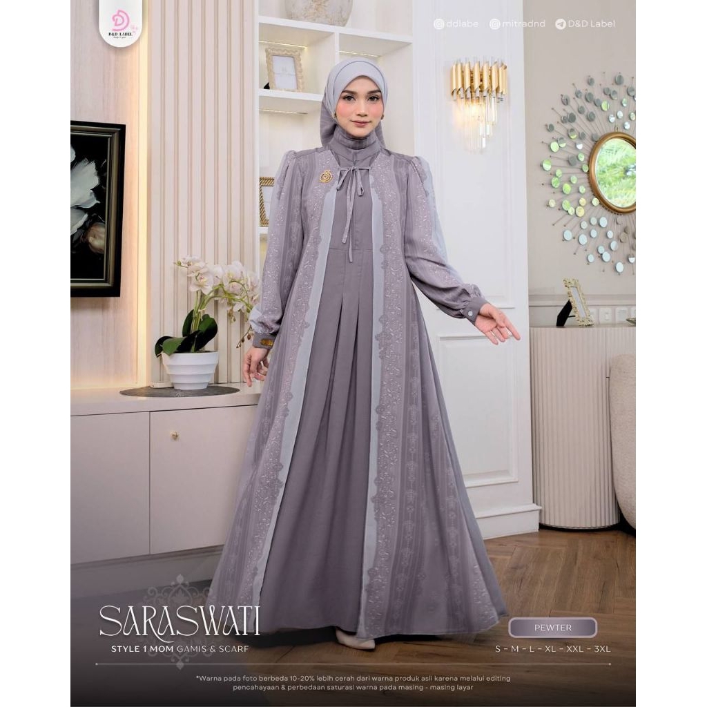 Jual DND LABEL SARASWATI GAMIS BRANDED ORIGINAL | Shopee Indonesia