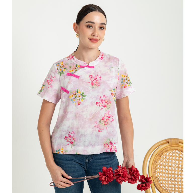 Jual SISTER'S Blouse - Blus Cheongsam Atasan Wanita Katun Linen N622 ...