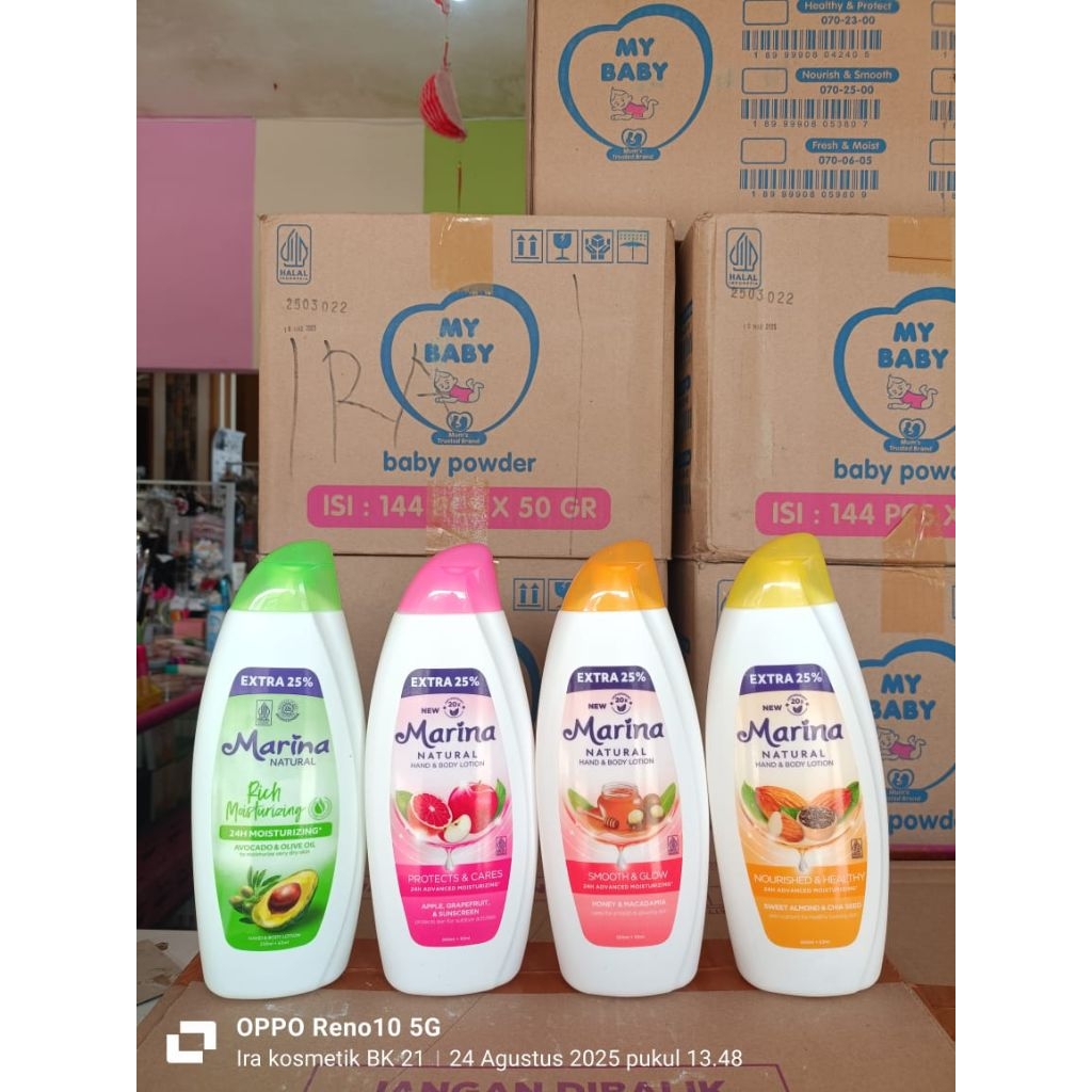 Jual Marina Natural Hand & Body Lotion 250 ml+ 63 ml | Shopee Indonesia