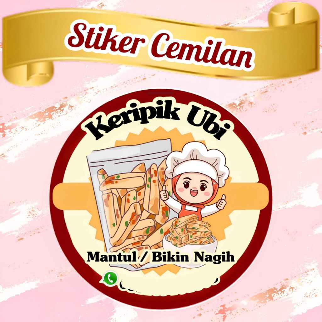 Jual Stiker Bulat Keripik Ubi / Pisang Bisa Custom Tulisan | Shopee ...