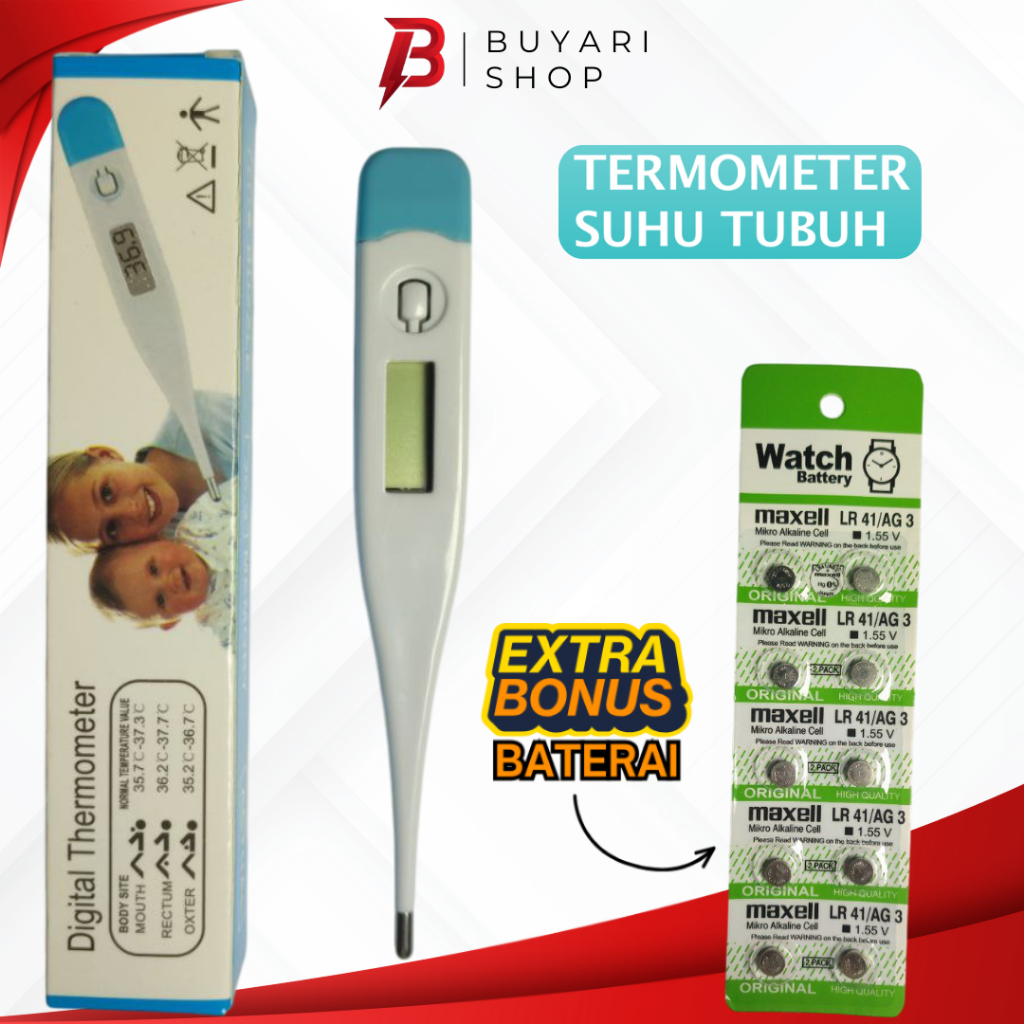 Jual FREE BATERAI!!! Thermometer Digital Anak Bayi Dewasa Akurat Suhu ...