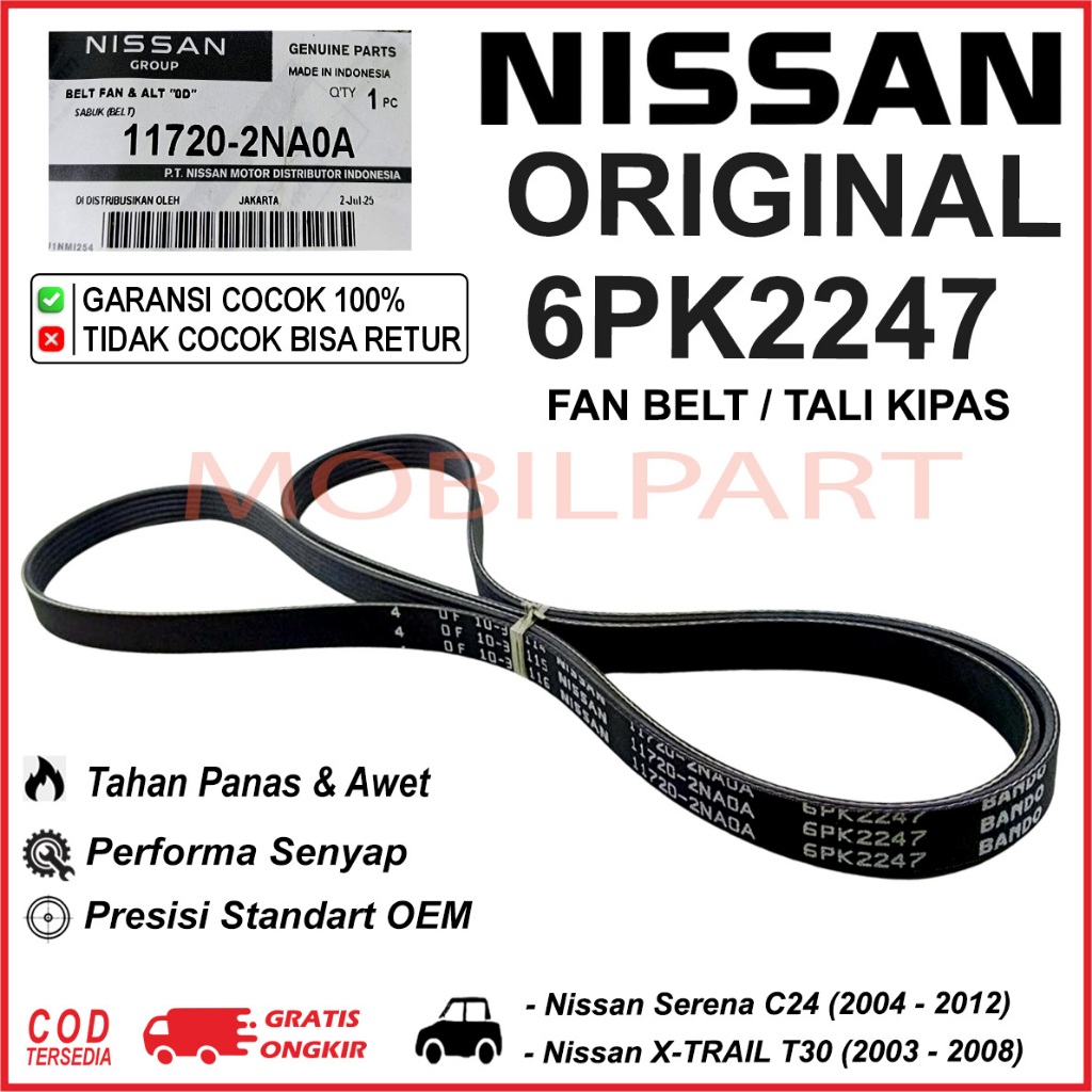 Jual Fan Belt 6PK2247 Nissan Original - Nissan Serena C24 (2004 - 2012 ...
