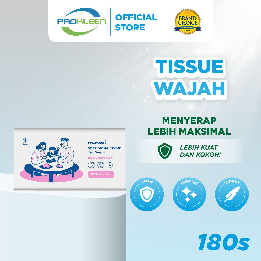Jual SOFT Facial Tissue PROKLEEN Premium Facial Tisu Wajah Tebal Lembut ...