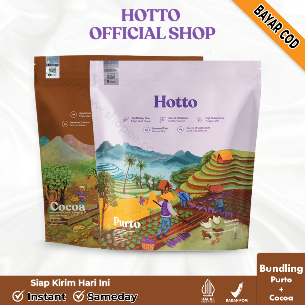 Jual Hotto Purto Multigrain with Purple Potato 3 Pouch Oat Superfood ...