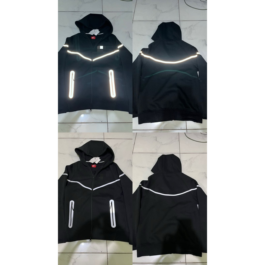 Jual Nike Tech Fleece Reflective Full Zip Hoodie Black/Silver | Shopee ...